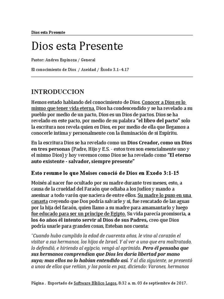 Dios Esta Presente | PDF | Moisés | Cristo (título)