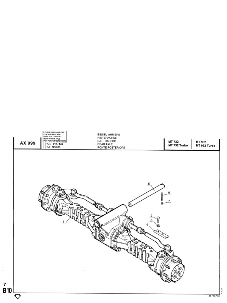 Manitou 732 Rear Axle | PDF