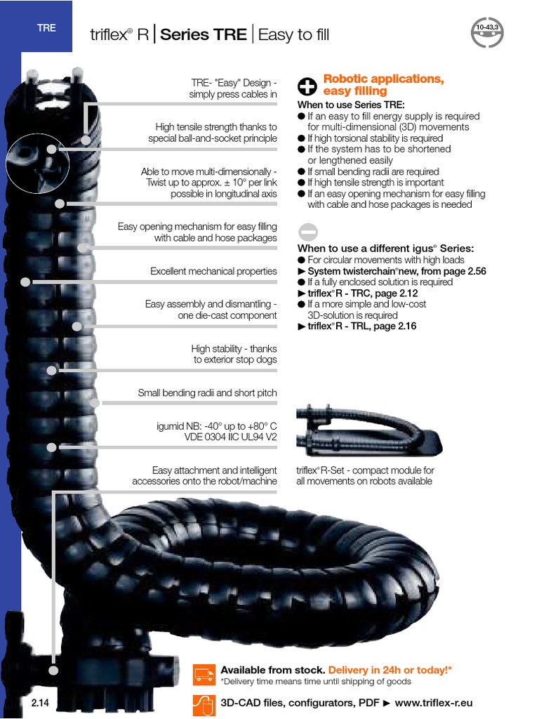 Triflex R Series TRE Easy To Fill: Robotic Applications, Easy Filling ...