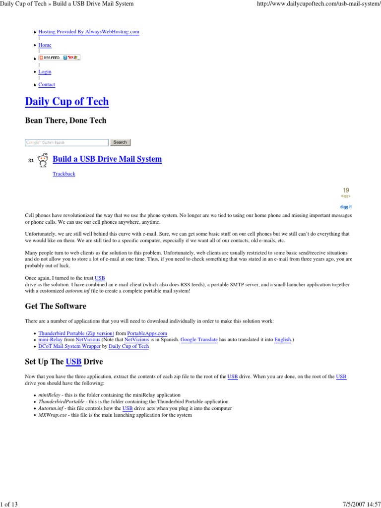 Build A USB Drive Mail System | PDF | Usb Flash Drive | Computer ...