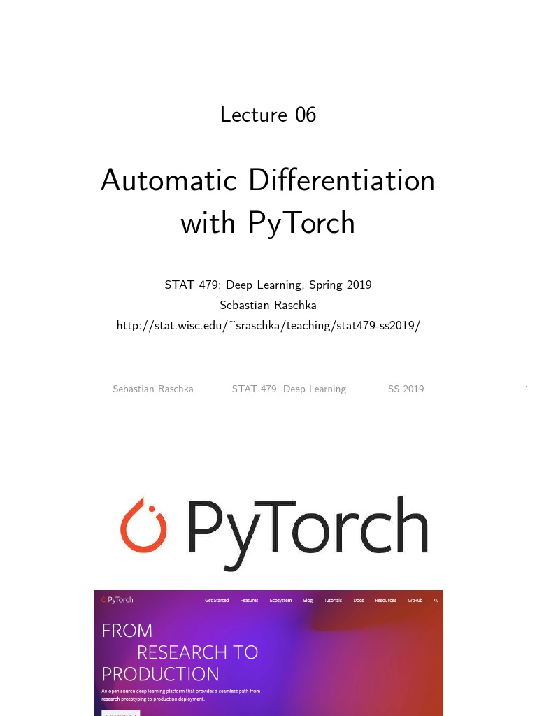 Automatic Differentiation With Pytorch: Stat 479: Deep Learning, Spring ...