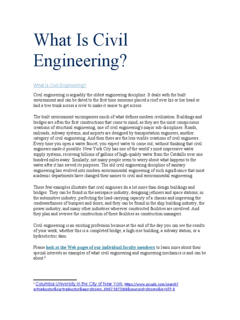 What Is Civil Engineering | PDF | Civil Engineering | Engineering