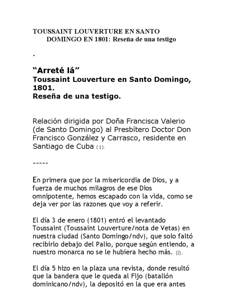 Toussaint Louverture en Santo Domingo en 1801 | PDF | República ...