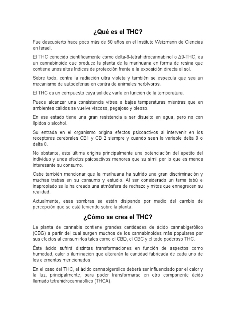 Qué Es El THC-1 | PDF | Tetrahidrocannabinol | Cannabis (Droga)