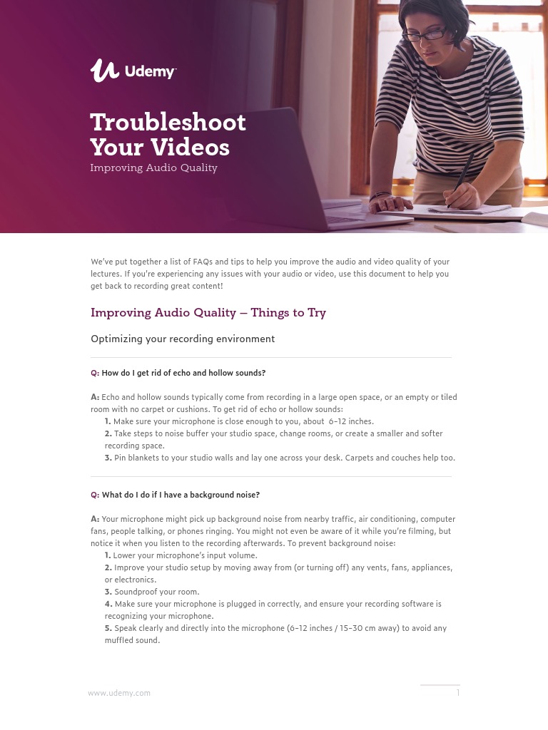 Troubleshoot Your Videos | PDF | Microphone | Sound Recording And ...