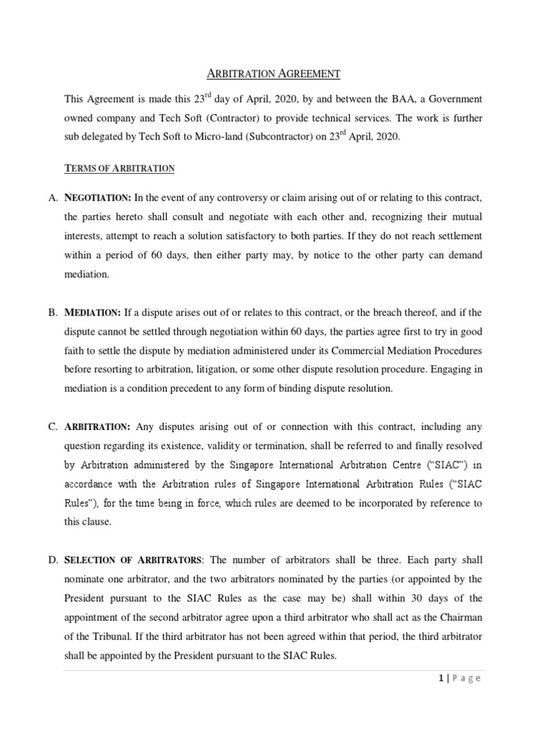 Arbitration Agreement | PDF | Arbitration | Arbitral Tribunal