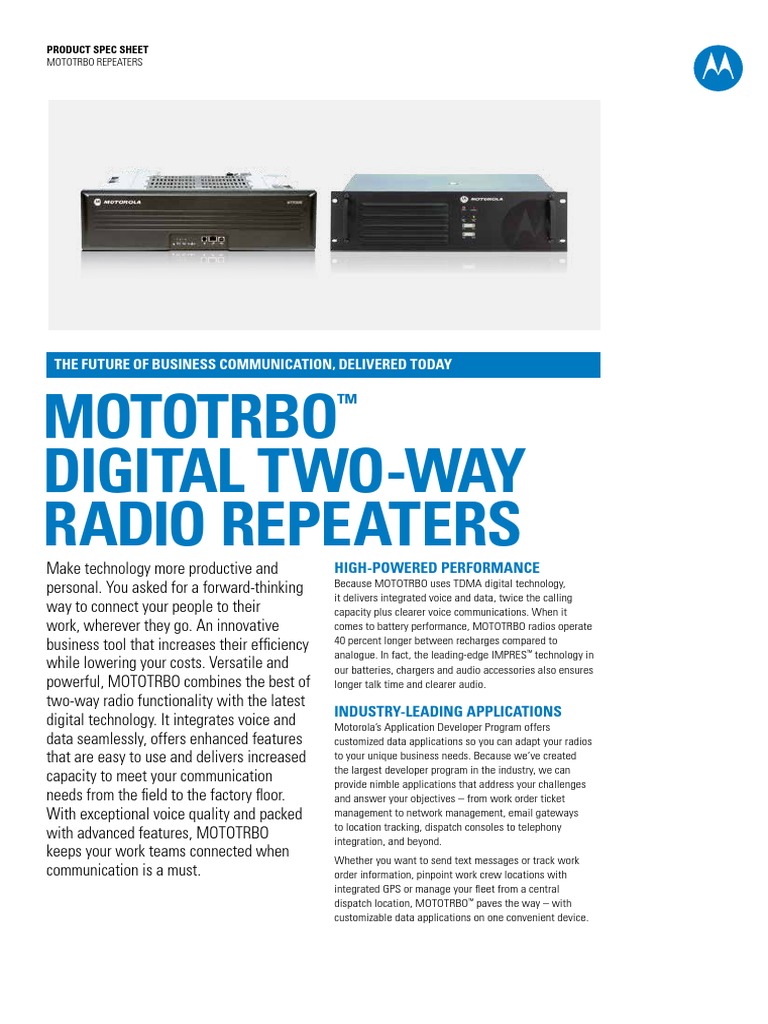 EN DR3000 MTR3000 Spec Sheet | PDF | Frequency Modulation | Bandwidth ...