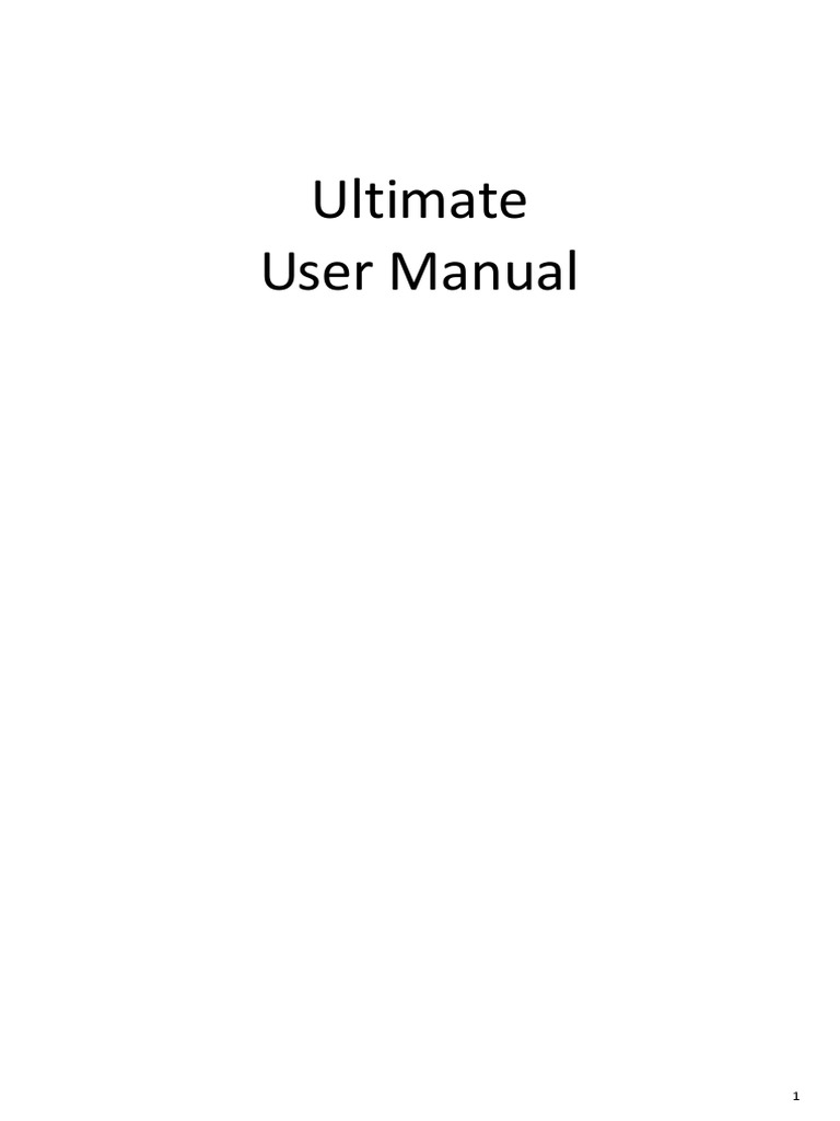 Ultimate - Manual | PDF | Menu (Computing) | Computing