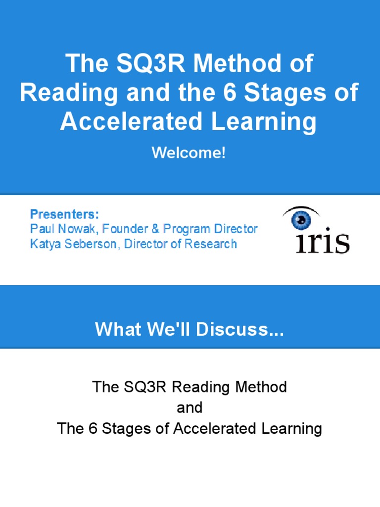 13 The SQ3R Method of Reading and The 6 Stages of Accelerated Learning ...