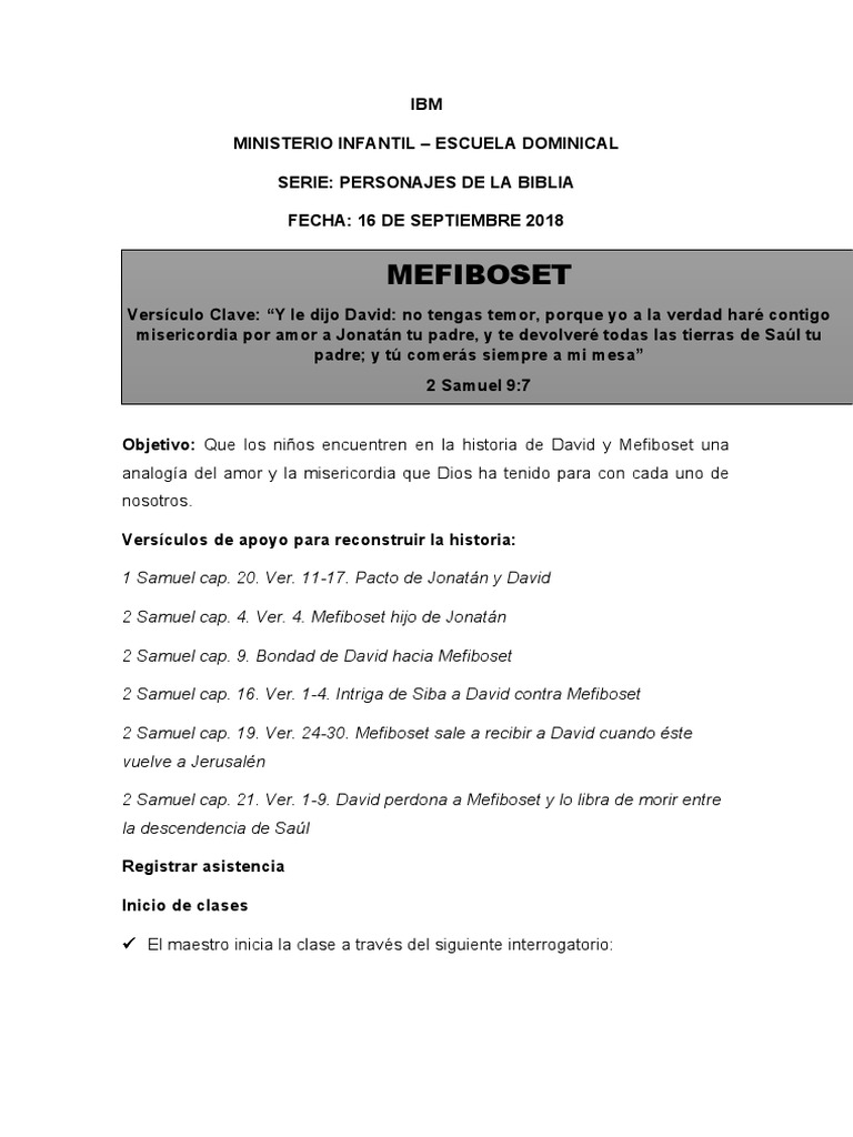 Clase Mefiboset | PDF | David | Saulo Clase Mefiboset | PDF | David | Saulo