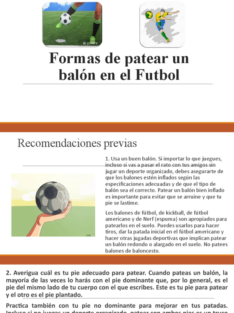 Esposicion Educacion Fisica Formas de Patear Un Balon | PDF | Pie ...