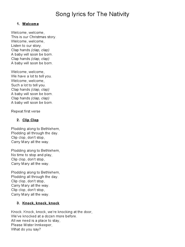 Song-lyrics-for-The-Nativity 6 | PDF