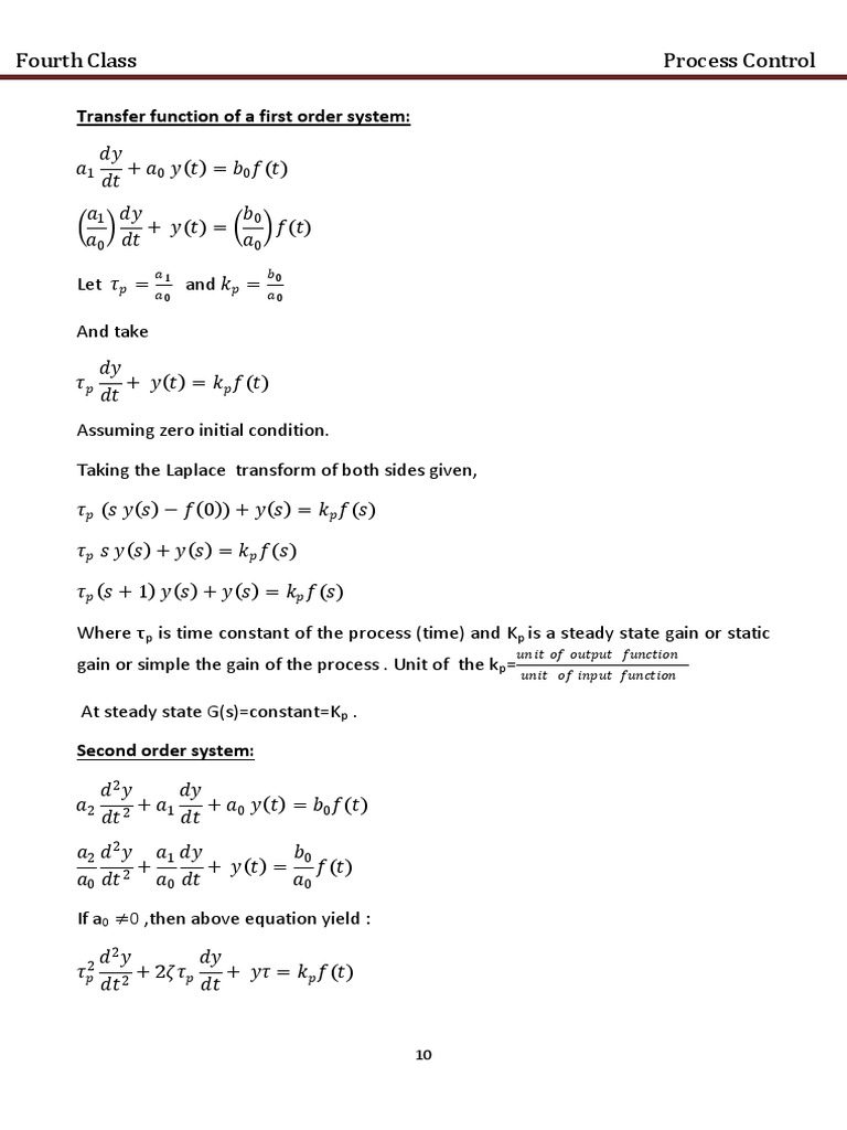 Transfer Function of A First Order System | Download Free PDF ...