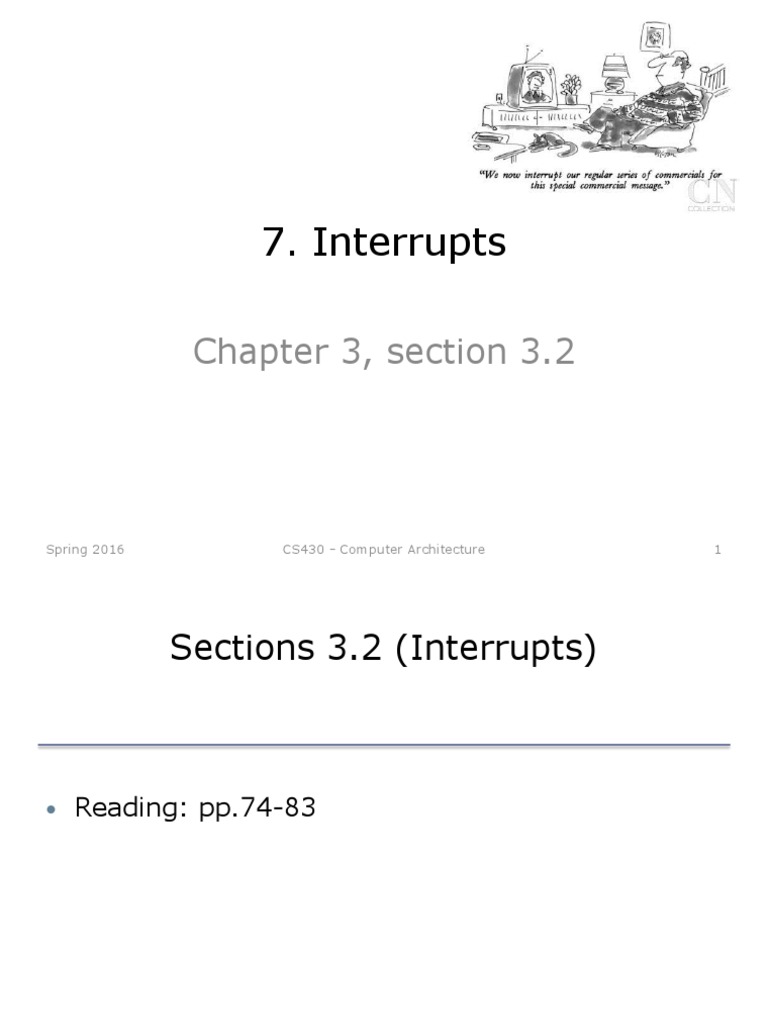 Interrupts: Chapter 3, Section 3.2 | PDF | Computer Architecture | Central Processing Unit