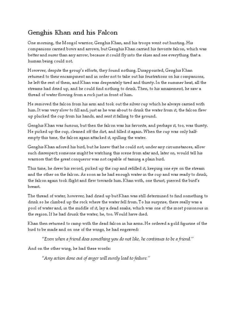 Genghis Khan and His Falcon | PDF | Genghis Khan