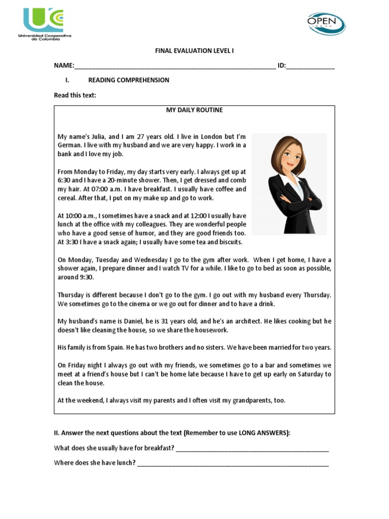 Final Evaluation Level 1 | PDF | Verb | Adverb