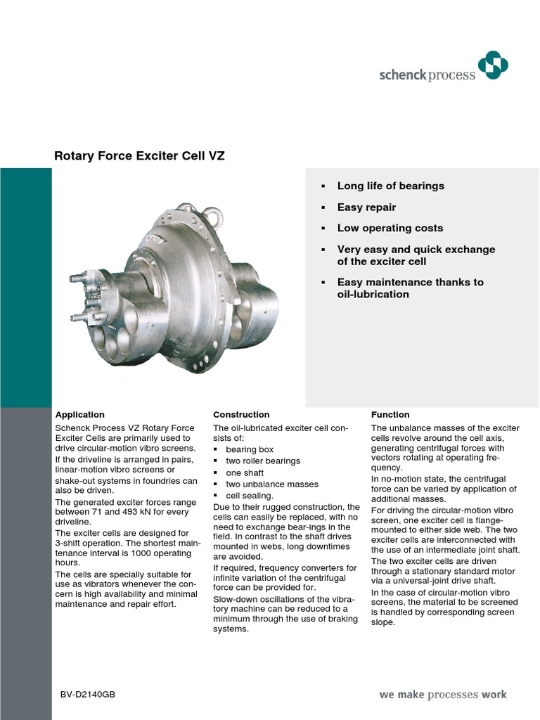 Rotary Force Exciter Cell VZ | PDF | Bearing (Mechanical) | Mechanical ...
