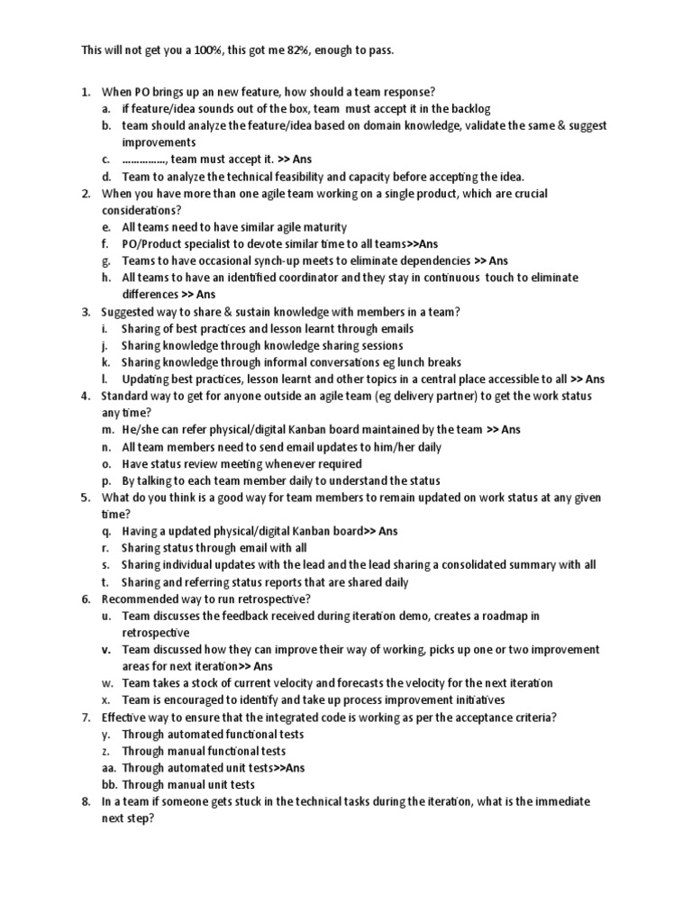 Tcs Agile For Practitioners Assessment Delivery | PDF | Scrum (Software ...