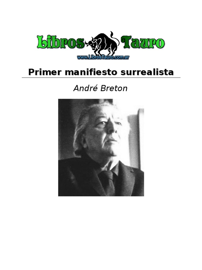 Bretón André Primer Manifiesto Surrealista Surrealismo Dormir