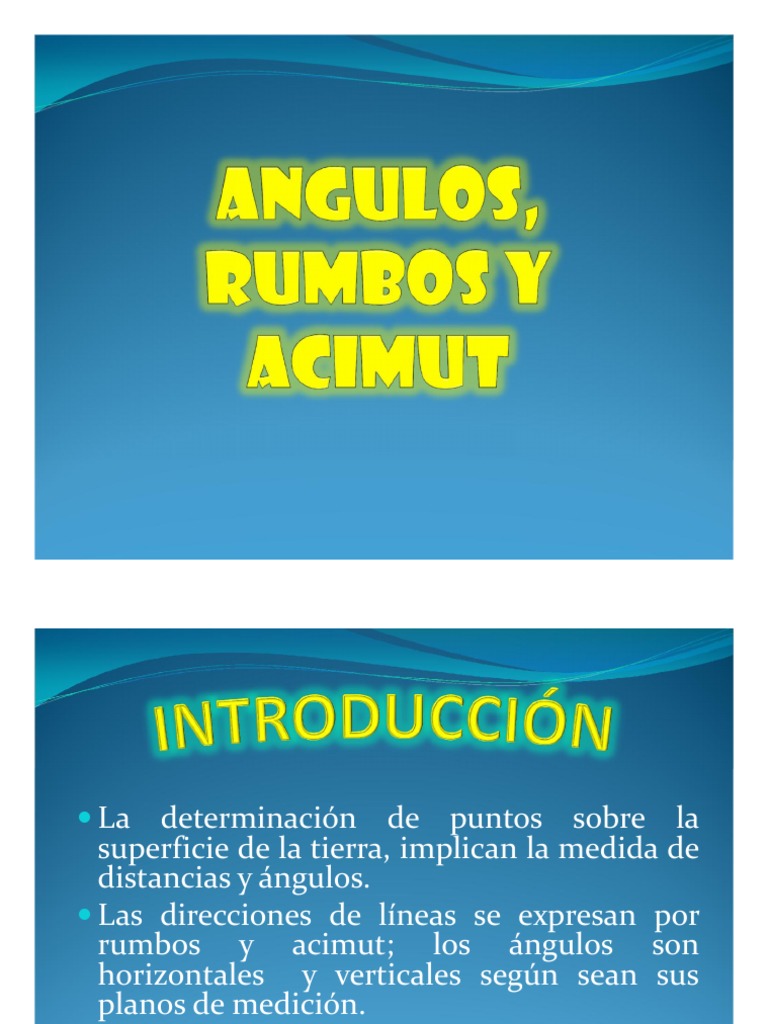 Rumbos, Angulos y Acimut | PDF | Azimut | Brújula