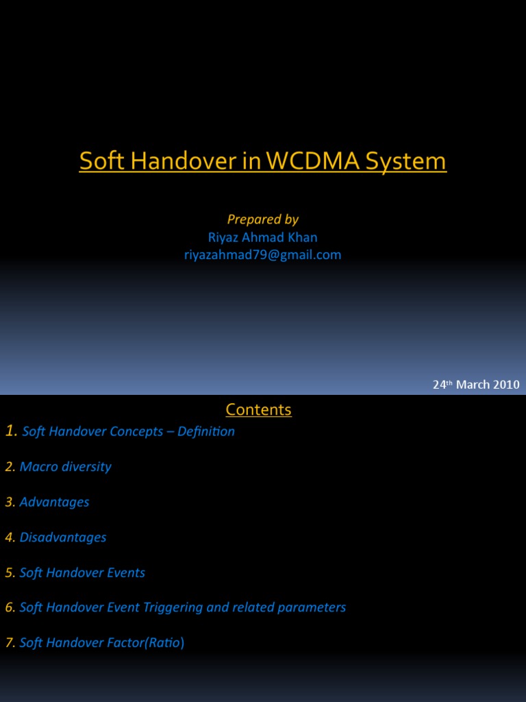 Understanding Soft Handover in WCDMA | PDF | Television | High Speed ...