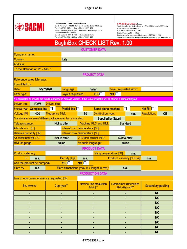 Bag-in-Box Project Data Overview | PDF | Nature
