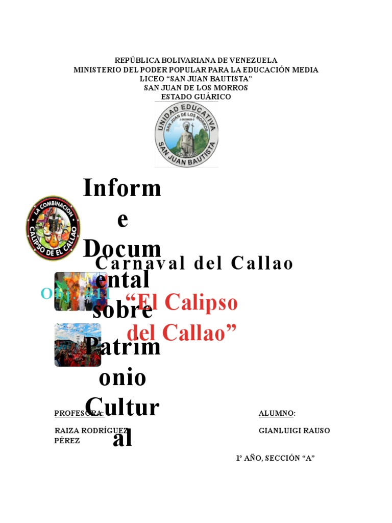 Calipso Del Callao Web | PDF | Carnaval | Venezuela