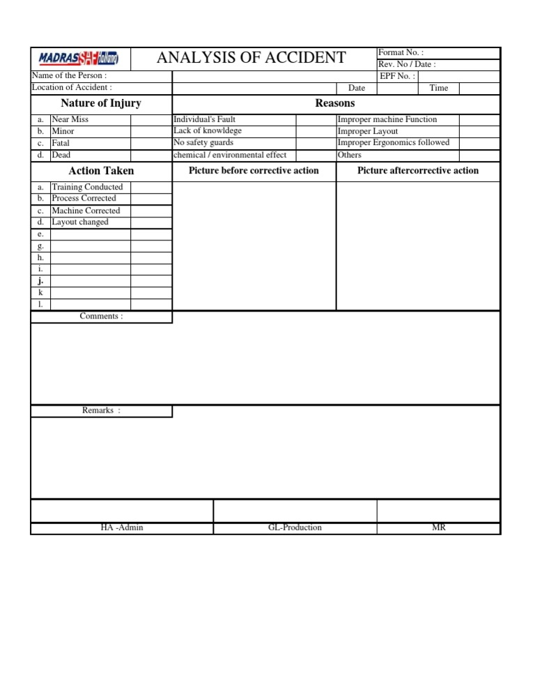 Accident Analysis and Corrective Actions | PDF