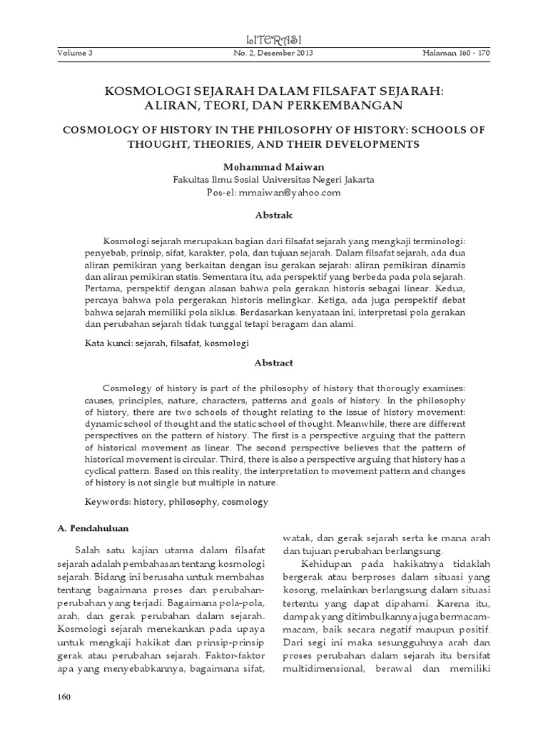 Kosmologi DLM Filsafat Sejarah | PDF