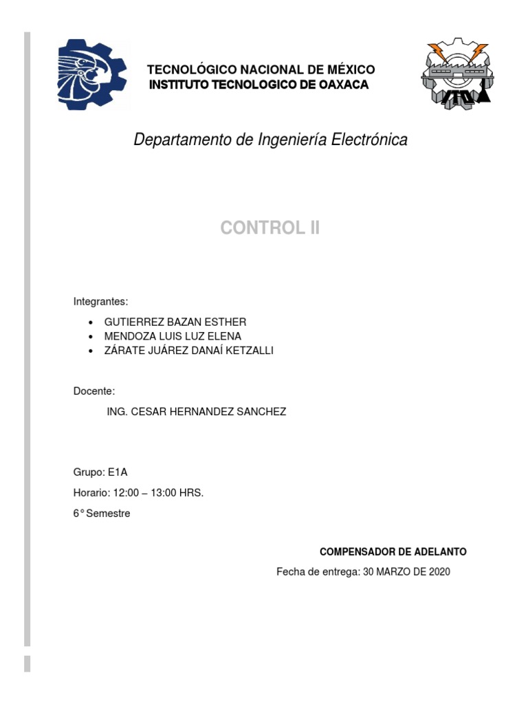 Compensador de Adelanto - Ejercicio de Clase | PDF