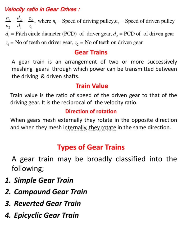 Simple Gear Train Driven Gear