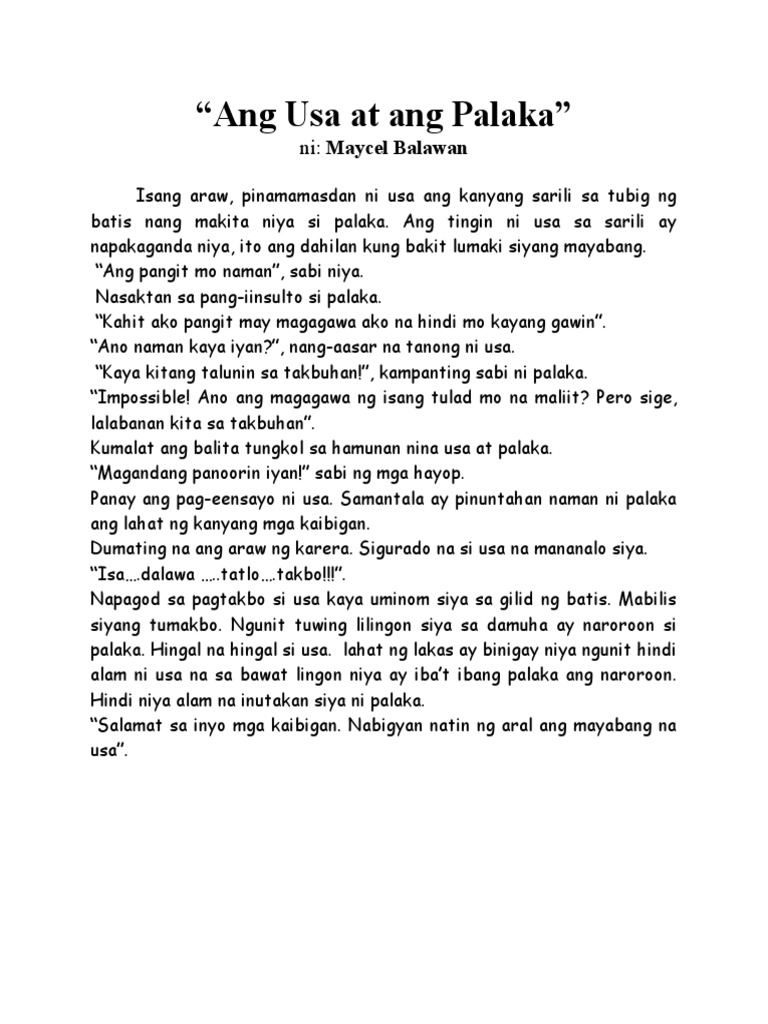 Ang Usa at Ang Palaka BLAAN | PDF