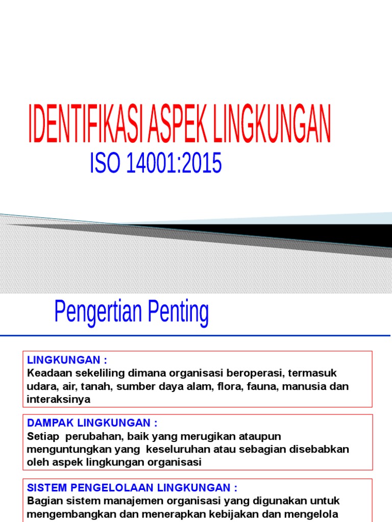 Identifikasi Aspek Lingkungan ISO 14001 | PDF