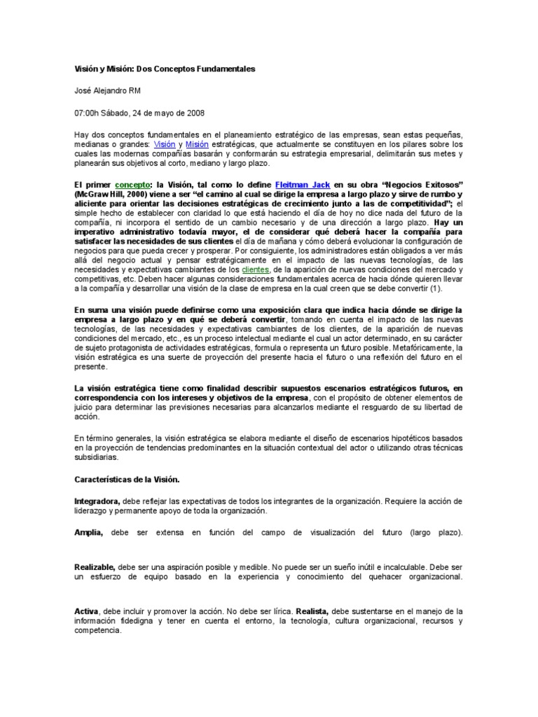 Definición Misión y Visión | Descargar gratis PDF | Marketing ...