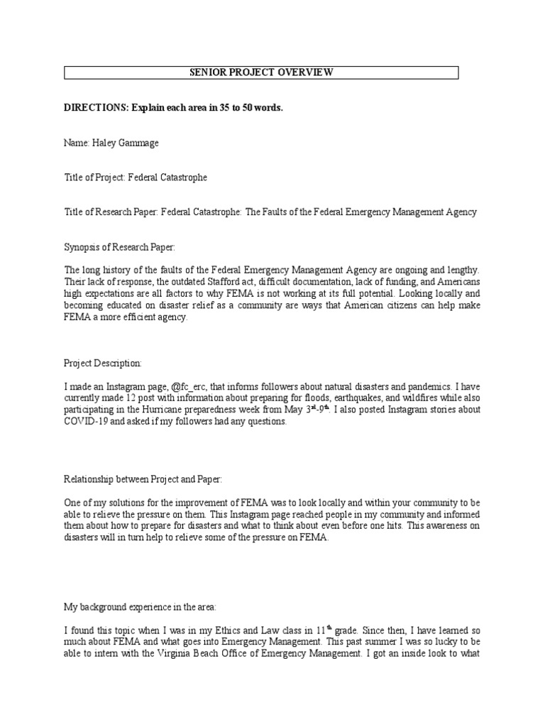 Senior Project Overview | PDF