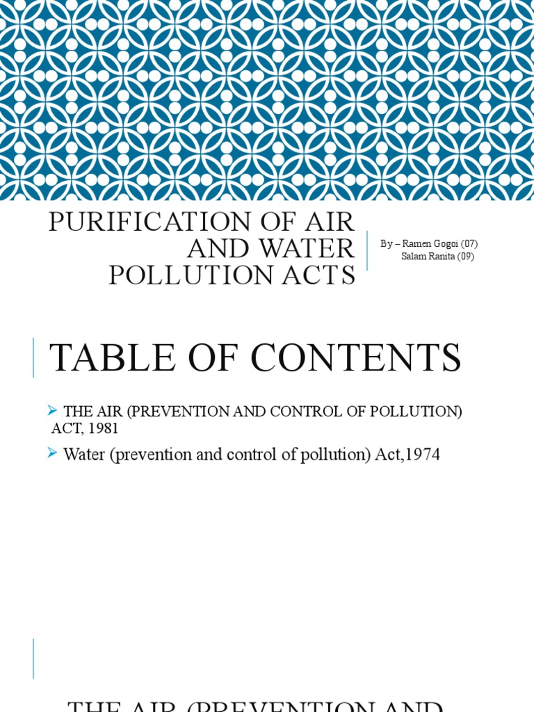 Air and Water Pollution Acts | PDF | Water Pollution | Air Pollution