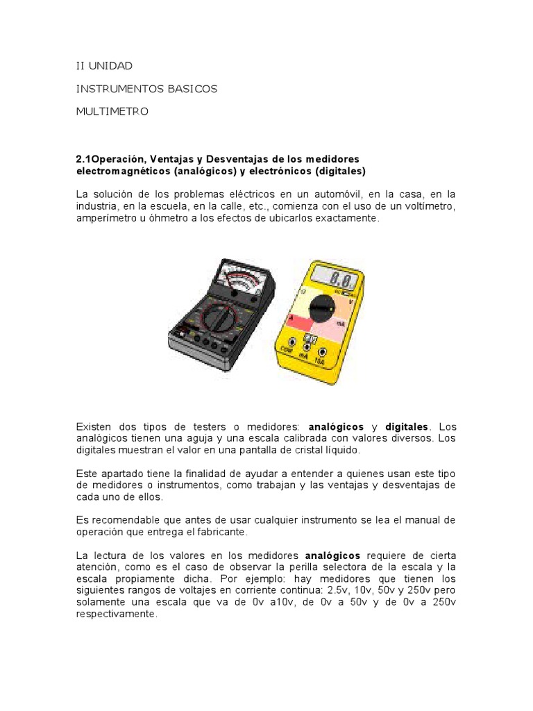 Unidad Ii Mediciones Electricas Pdf Impedancia Eléctrica
