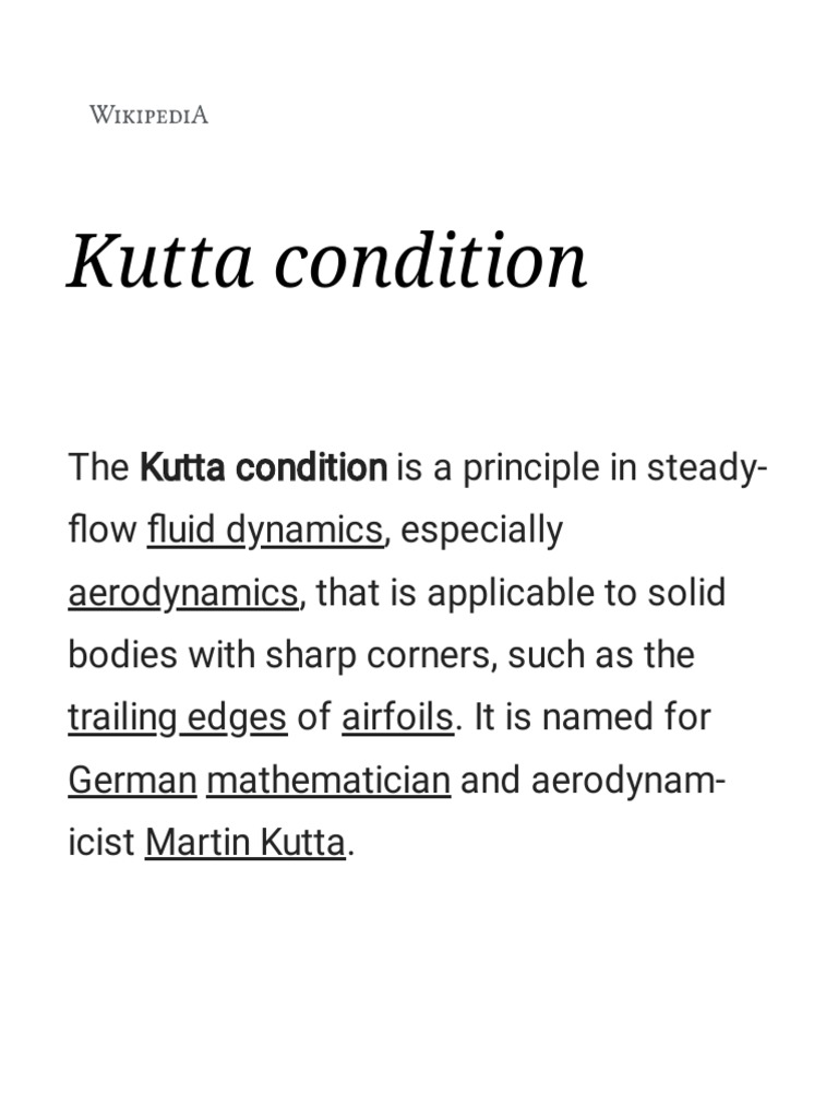 Kutta Condition | PDF | Materials Science | Gas Technologies