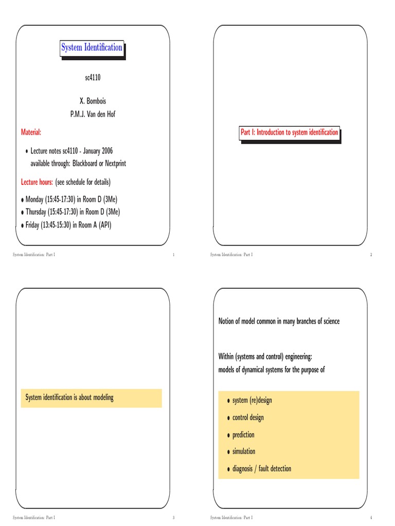Material: Part I: Introduction To System Identification | PDF | Control ...