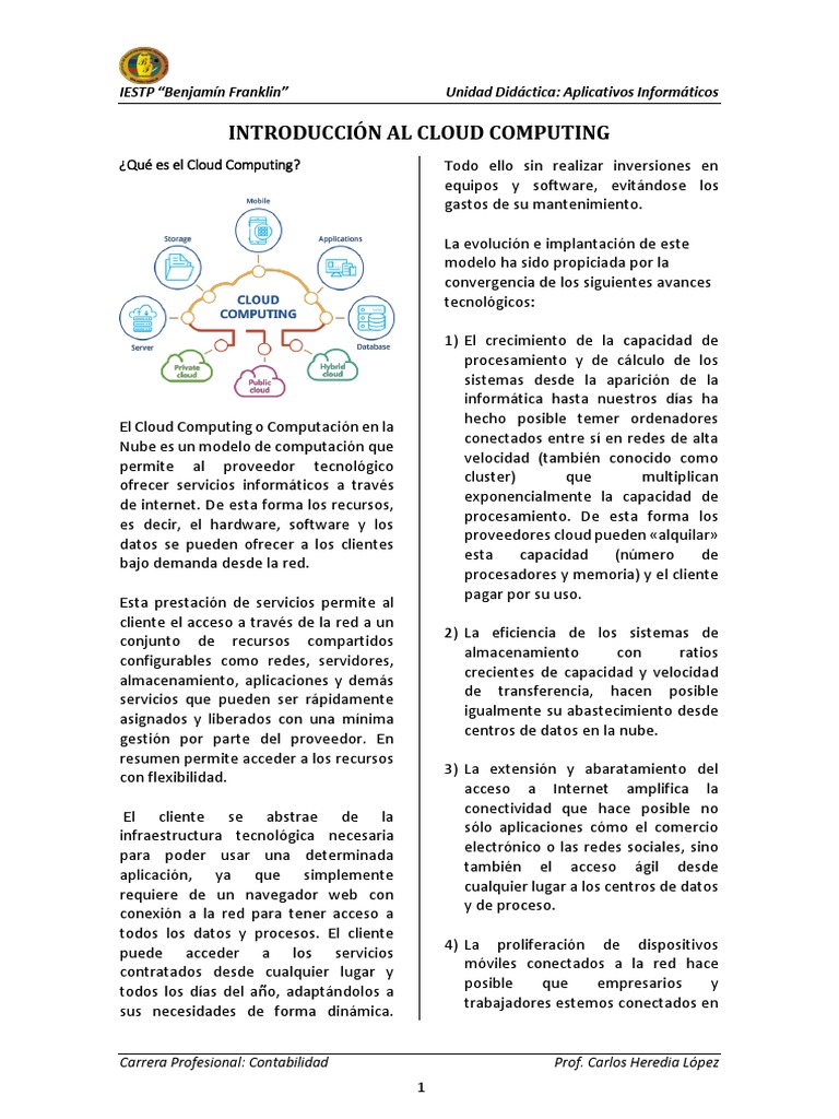 Introducción Al Cloud Computing | PDF | Computación en la nube | Escalabilidad