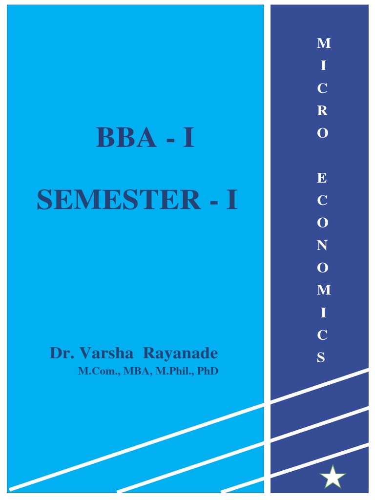 BBA I SEMESTER I - Micro Economics PDF | PDF | Utility | Economics