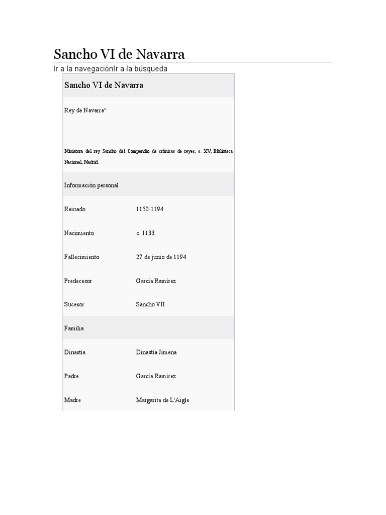 Sancho VI de Navarra: Reinado y Logros | PDF