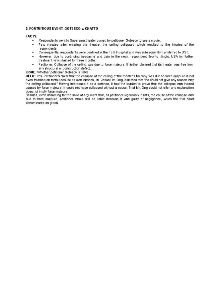 Civ (Fortuitous Event) | PDF