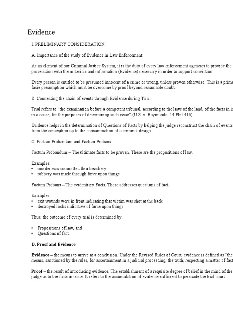 Bigwas Evidence | PDF | Evidence (Law) | Evidence