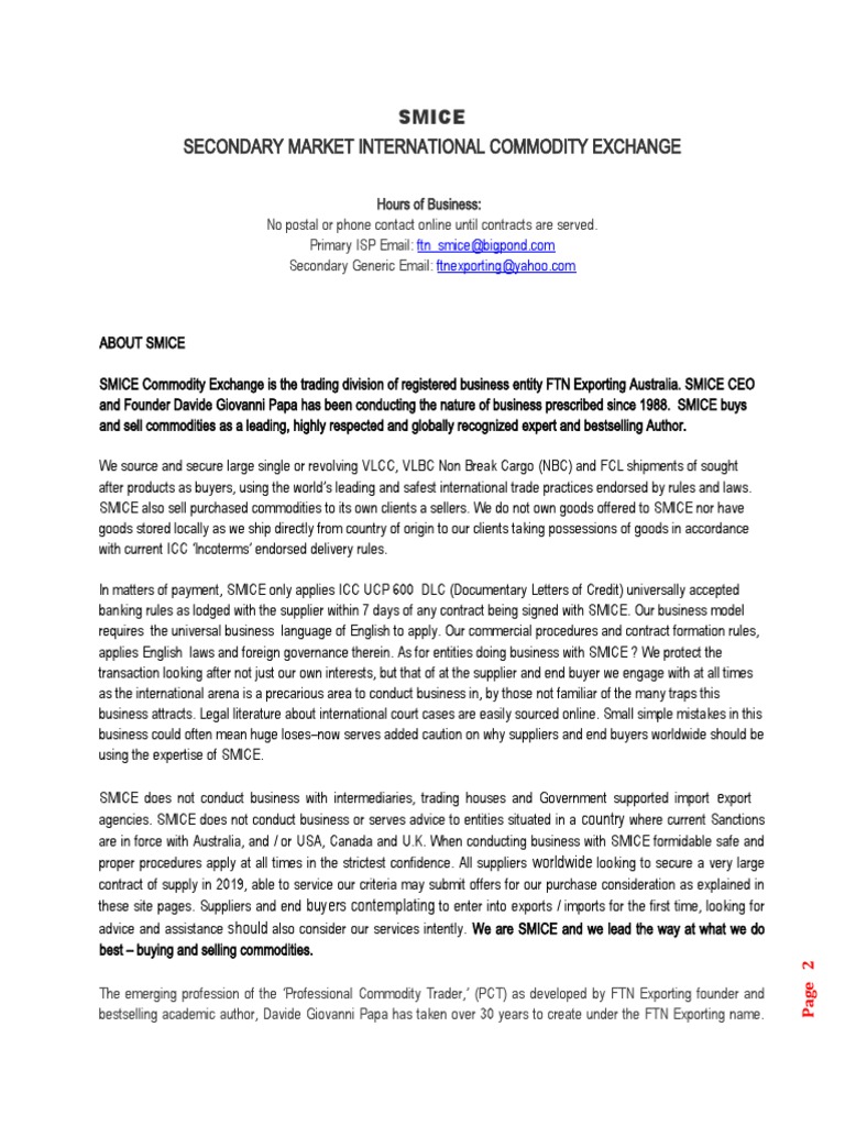 ALL ABOUT FTNX Australia Dec 8 2018 | PDF | Letter Of Credit | Prices