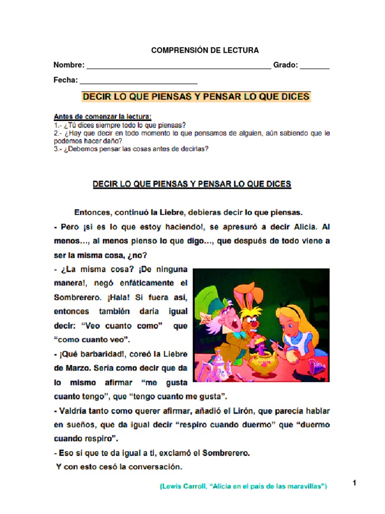 Comprensión de Lectura Grado Septimo | PDF