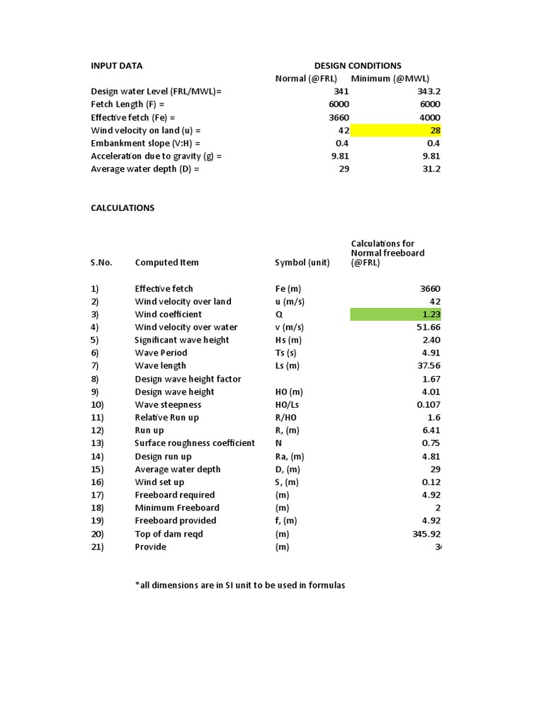 Freeboard Calculation | PDF | Physical Phenomena | Mechanical Engineering