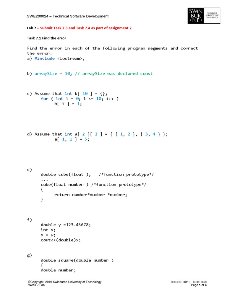Week7Lab S2 19 | PDF | Computer Programming | Computing