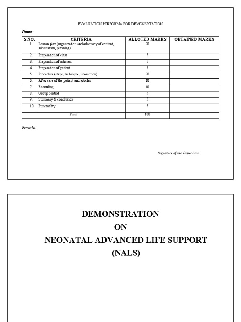 Demonstration On NALS | PDF | Breathing | Cardiopulmonary Resuscitation