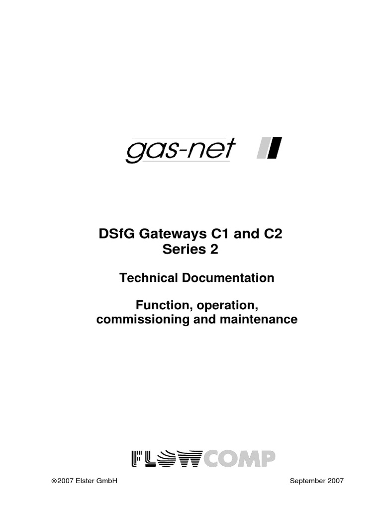DSFG Gateways C1 and C2 Series 2: Technical Documentation Function ...